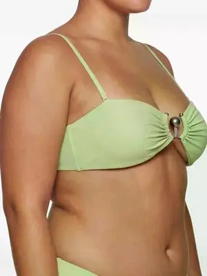 Christopher Esber Ruched Bikini Top - Green