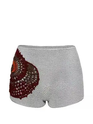 MAYSHA Crochet Panel Short - Grey