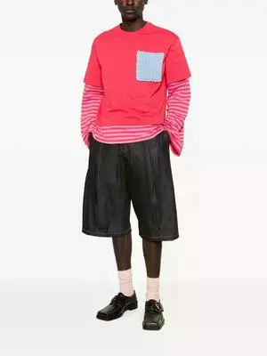 CHARLES JEFFREY Striped-sleeve T-shirt