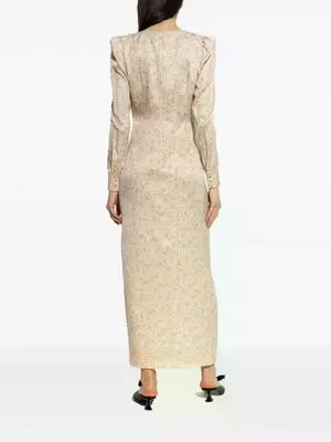 Alessandra Rich Ruffled Evening Dress - Neutrals