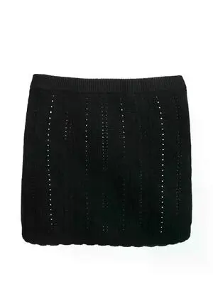 FRAME The Getaway Open-knit Mini Skirt