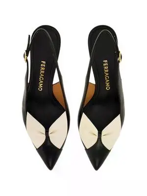 FERRAGAMO Slingback Pumps With Bow Detailing