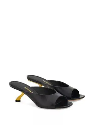 FERRAGAMO Sculptural Heel Slide - Black
