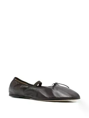 Dear Frances Balla Bow Leather Ballet Flats