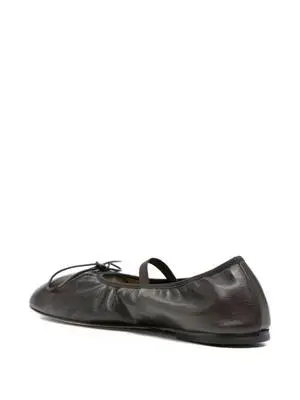 Dear Frances Balla Bow Leather Ballet Flats