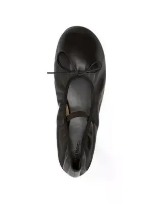 Dear Frances Balla Bow Leather Ballet Flats