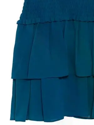Michael Kors Smocked Georgette Ruffle Mini Dress