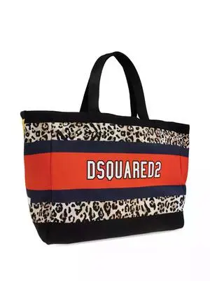 Dsquared2 Leopard-print Striped Tote Bag