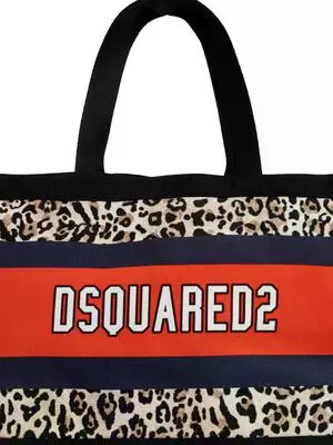 Dsquared2 Leopard-print Striped Tote Bag