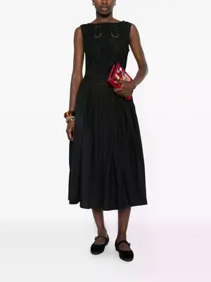 Stine Goya Floral-embroidered Midi Dress - Black