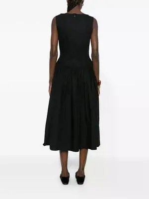 Stine Goya Floral-embroidered Midi Dress - Black