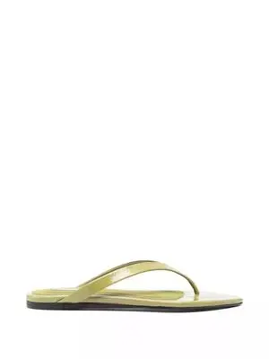 Ami Leather Flat Sandals - Green