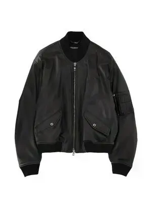 Dolce & Gabbana Zip-up Leather Jacket - Black