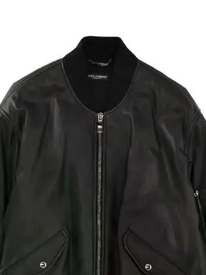 Dolce & Gabbana Leather Zip-up Jacket