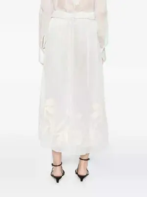 FORTE_FORTE Floral Tie Detail Skirt - Neutrals