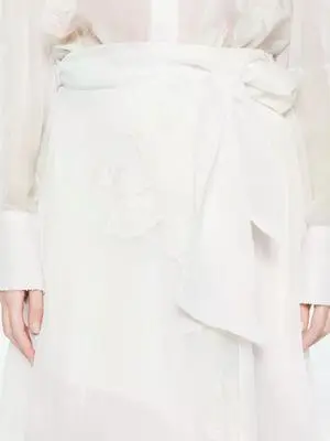 FORTE_FORTE Floral Tie Detail Skirt - Neutrals