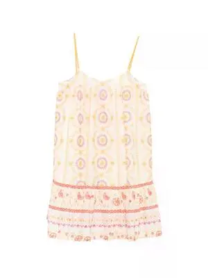 TWINSET Floral-embroidered Mini Dress - Neutrals