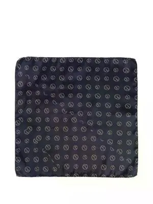 Giorgio Armani Patterned Silk Pocket Square - Blue