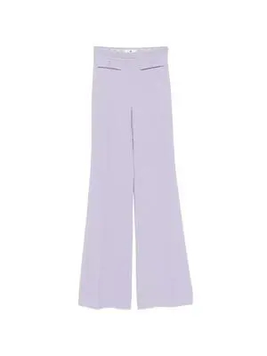 Elisabetta Franchi Lilac Embroidered Pocket Trousers