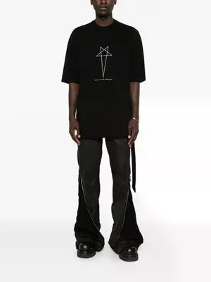 Rick Owens Star-print Crew-neck T-shirt - Black