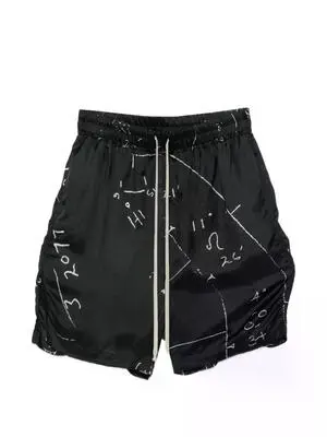 Rick Owens Graphic-print Drawstring Shorts - Black