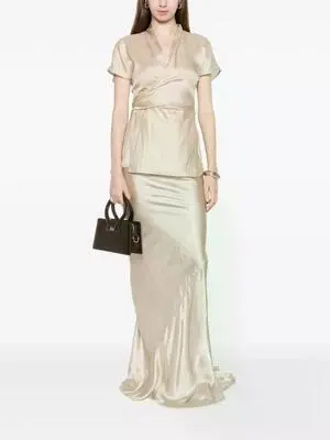 Rick Owens Tie-waist V-neck Blouse - Neutrals