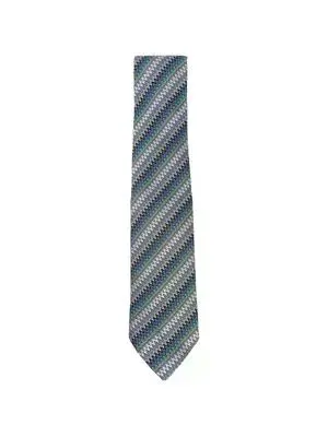 Missoni Zigzag-pattern Neck Tie - Blue