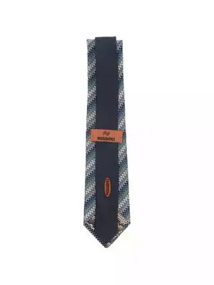 Missoni Zigzag-pattern Neck Tie - Blue