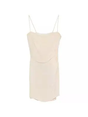 Giorgio Armani 2000s Spaghetti Strap Mini Dress - Neutrals
