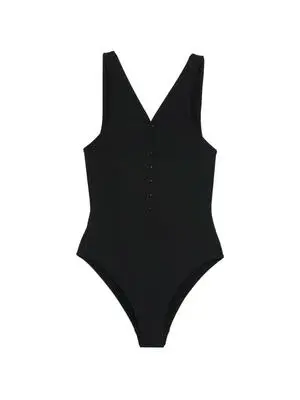 ERES Button V-neck One-piece Swimsuit