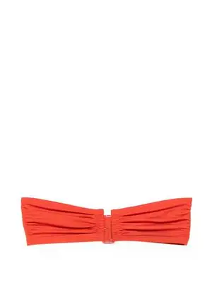 ERES Ruched Buckled Bandeau Bikini Top Orange