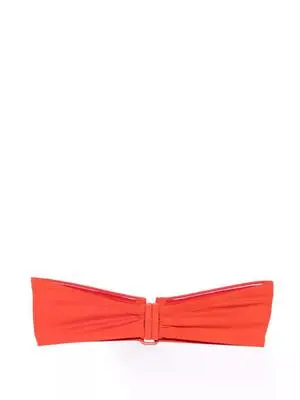 ERES Ruched Buckled Bandeau Bikini Top - Orange