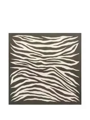 Eric Bompard Zebra-print Square Scarf - Black