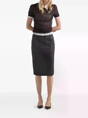 Prada Checked Wool Midi-skirt