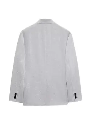 Shanghai Tang Herringbone Button Jacket - Grey