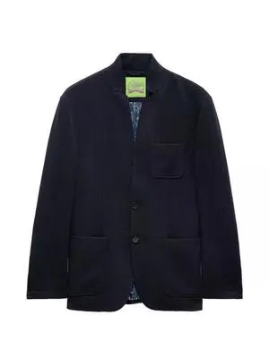 Shanghai Tang Button Herringbone Jacket - Blue