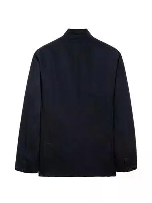 Shanghai Tang Button Herringbone Jacket - Blue