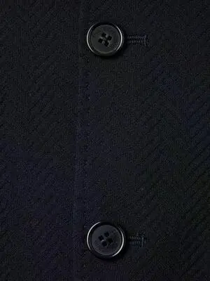 Shanghai Tang Button Herringbone Jacket - Blue