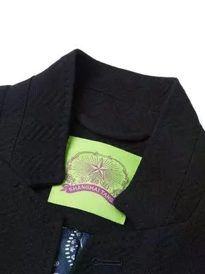 Shanghai Tang Button Herringbone Jacket - Blue