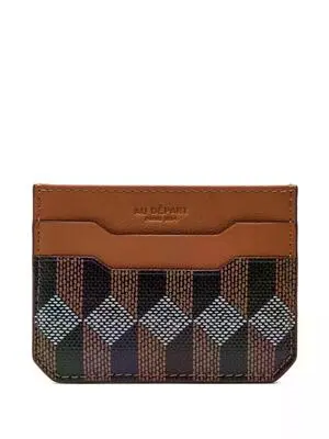AU DEPART Geometric-pattern Card Holder - Neutrals