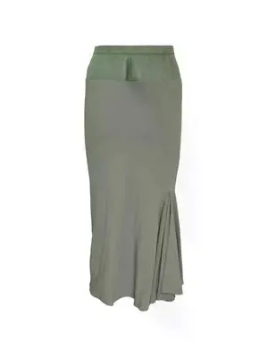 Rick Owens Midi Skirt With Ribbed Waist - Grey