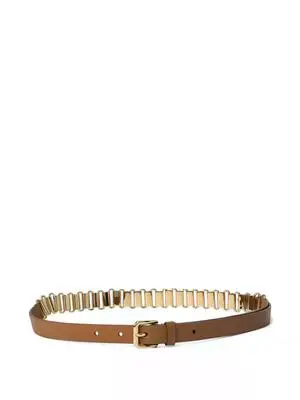 Miu Miu Leather And Metal Belt - Brown