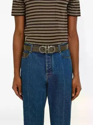 FERRAGAMO Gancini Reversible And Adjustable Belt - Brown