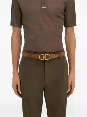 FERRAGAMO Adjustable Gancini Suede Belt