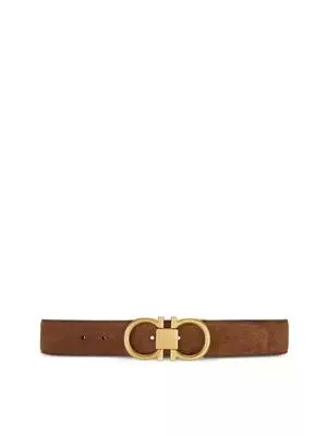FERRAGAMO Adjustable Gancini Suede Belt
