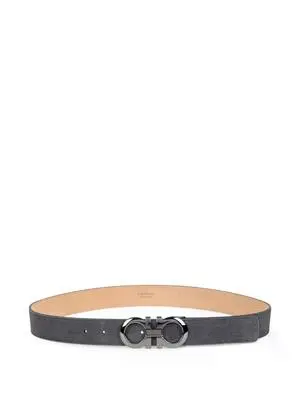 FERRAGAMO Adjustable Gancini Belt - Grey