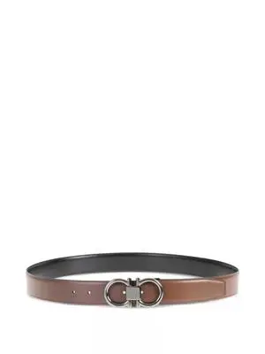 FERRAGAMO Reversible And Adjustable Gancini Belt - Brown