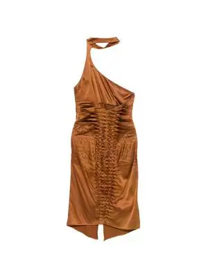 Gucci 2000s Ruched One-shoulder Mini Dress