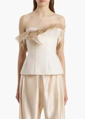 Khaite Sal Bustier Top - Cream