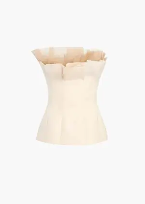 Khaite Sal Bustier Top Cream